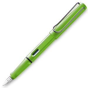 lamy safari green fountain pen, medium nib