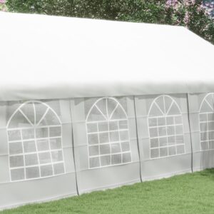 Outsunny 16' x 32' Heavy Duty Party Tent & Carport with Removable Sidewalls and Double Doors, Large Canopy Tent, Sun Shade Shelter, for Parties, Wedding, Outdoor Events, BBQ, White