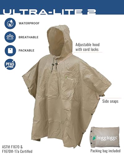 FROGG TOGGS Ultra-Lite2 Reusable Waterproof Breathable Poncho