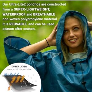 FROGG TOGGS Ultra-Lite2 Reusable Waterproof Breathable Poncho