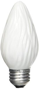 g e lighting 75338 medium base flame shaped decorative bulb, 25w/120v, white finish, incandescent 2-pack,