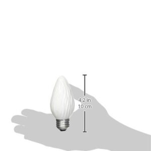 G E LIGHTING 75338 Medium Base Flame Shaped Decorative Bulb, 25W/120V, White Finish, Incandescent 2-Pack,