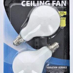 Feit Electric BP40A15C/W/CF 40 Watt White Ceiling Fan Light Bulb 2 Count