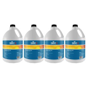 gallon bottles chauvet dj hfg fluid for hurricane haze 2d smoke fog machine accessories indoor and outdoor, weight 9 pound, 4 pack