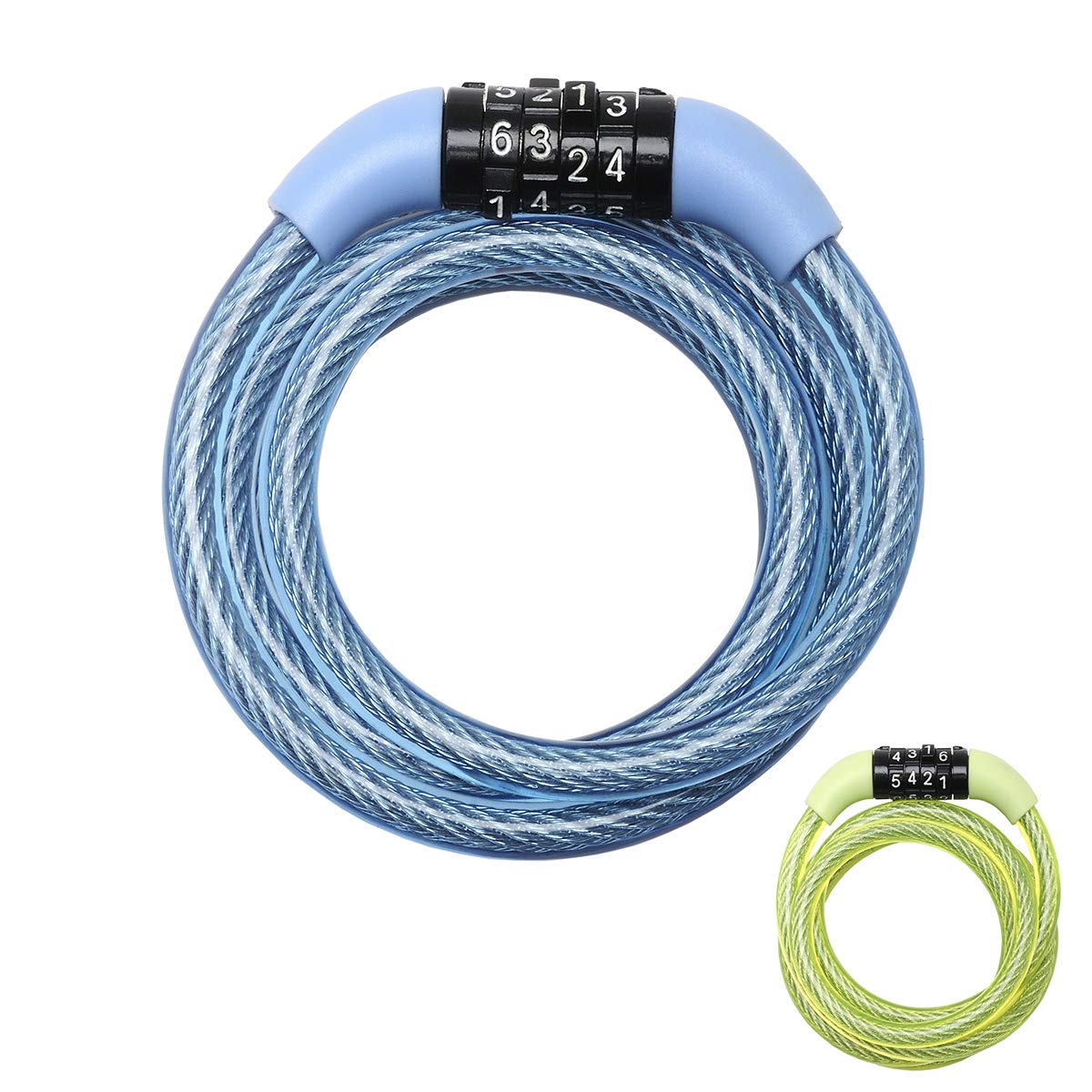 MASTER LOCK Bike Lock Cable [Combination] [1,2 m Coiling Cable] [Outdoor] [Random Color] 8143EURDPROCOL - Ideal for Bike, Electric Bike, Skateboards, Strollers, Lawnmowers and other Outdoor Equipments