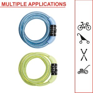 MASTER LOCK Bike Lock Cable [Combination] [1,2 m Coiling Cable] [Outdoor] [Random Color] 8143EURDPROCOL - Ideal for Bike, Electric Bike, Skateboards, Strollers, Lawnmowers and other Outdoor Equipments