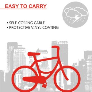 MASTER LOCK Bike Lock Cable [Combination] [1,2 m Coiling Cable] [Outdoor] [Random Color] 8143EURDPROCOL - Ideal for Bike, Electric Bike, Skateboards, Strollers, Lawnmowers and other Outdoor Equipments