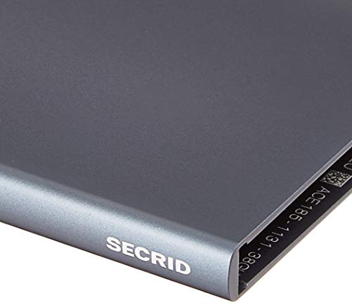 Secrid Reddot Award winning Card Protector in titanium color, Very Slim Credit Card Holder / wallet with RFID protection, with one click all 6 cards slide out gradually