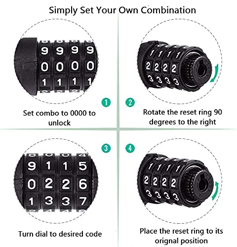 M-Wave 4 Digit Armored Lock (Black, 18 x 800mm)