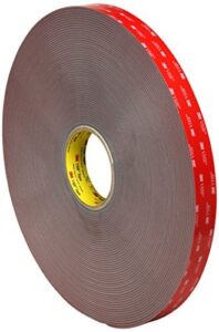 3m vhb tape 4991, 1" x 5 yards, gray, double-sided, permanent, high strength, long-term durability