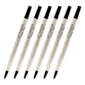 parker quink ink roller ball pen refills, medium point, black ink, pack of 6