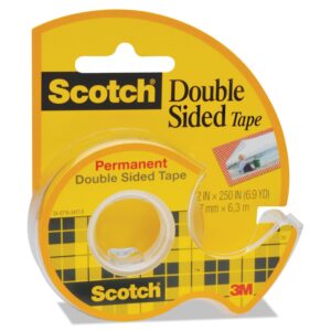 Scotch 136 Double-Sided Tape,w/Dispenser,Permanent,1/2-Inch x250-Inch,CL