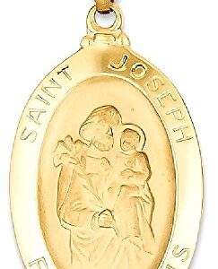 IceCarats 14K Yellow Gold Saint Joseph Medal Necklace Charm Pendant Only