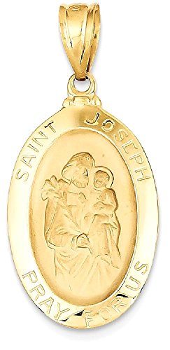 IceCarats 14K Yellow Gold Saint Joseph Medal Necklace Charm Pendant Only