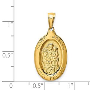 IceCarats 14K Yellow Gold Saint Joseph Medal Necklace Charm Pendant Only