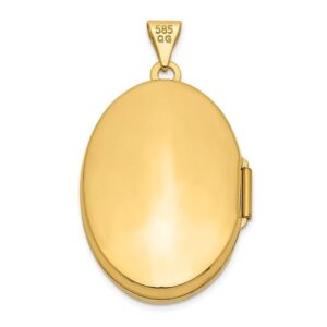 IceCarats 14K Yellow Gold Oval Personalized Photo Locket Necklace Charm Pendant 33.5mm x 19.65mm Only