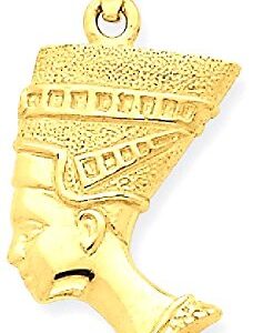 IceCarats 14K Yellow Gold Queen Nefertiti Necklace Egyptian Goddess Pendant African Charm 28mm x 14mm Only