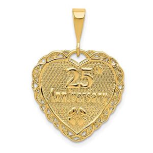 IceCarats 14K Yellow Gold Reversible 25th Anniversary Necklace Charm Pendant Only