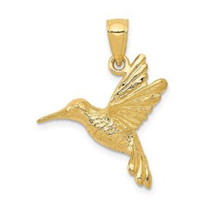 icecarats 14k yellow gold hummingbird necklace bird pendant charm only