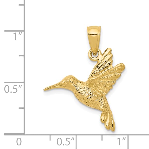 IceCarats 14K Yellow Gold Hummingbird Necklace Bird Pendant Charm Only