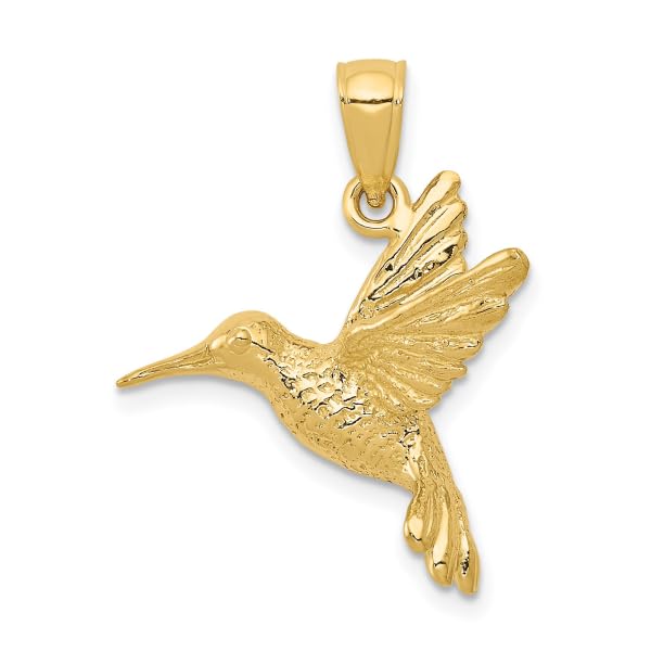 IceCarats 14K Yellow Gold Hummingbird Necklace Bird Pendant Charm Only