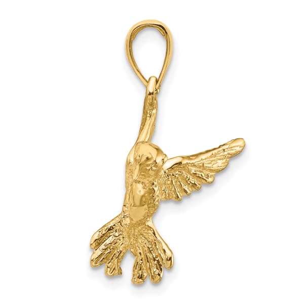 IceCarats 14K Yellow Gold Hummingbird Necklace Bird Pendant Charm Only