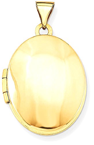 IceCarats 14K Yellow Gold Oval Personalized Photo Locket Necklace Charm Pendant 28mm x 17mm Only