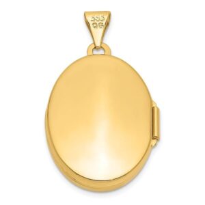 IceCarats 14K Yellow Gold Oval Personalized Photo Locket Necklace Charm Pendant 28mm x 17mm Only