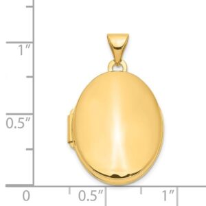 IceCarats 14K Yellow Gold Oval Personalized Photo Locket Necklace Charm Pendant 28mm x 17mm Only