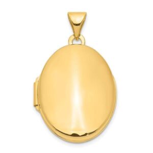 IceCarats 14K Yellow Gold Oval Personalized Photo Locket Necklace Charm Pendant 28mm x 17mm Only