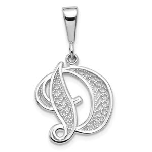 14K White Gold Dainty Letter D Initial Name Monogram Necklace Charm Pendant Only