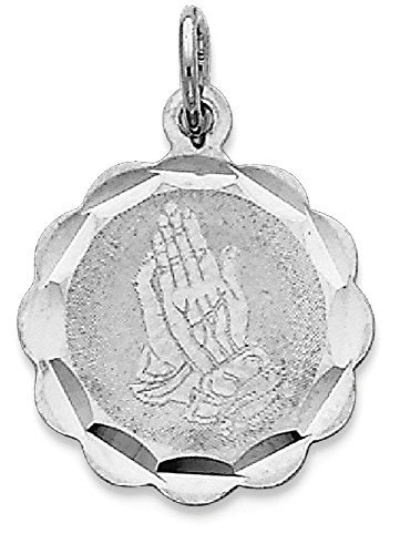 IceCarats 925 Sterling Silver Jesus Christ Praying Hands Lord Serenity Prayer Disc Necklace Religious Pendant Christian Faith Charm Only