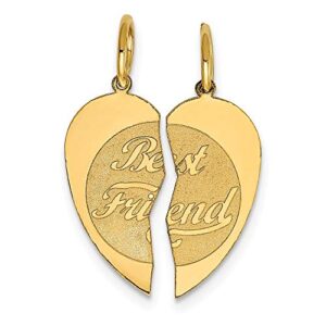 icecarats 14k yellow gold set best friend necklace charm pendant