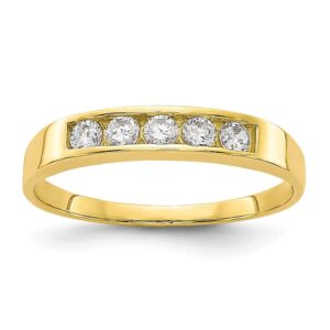 icecarats 10k yellow gold cubic zirconia cz ring size 3