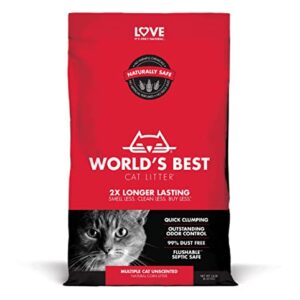 World's Best Cat Litter Cat Scoopable Multiple Cat Clumping Formula, 14-Pound Bag