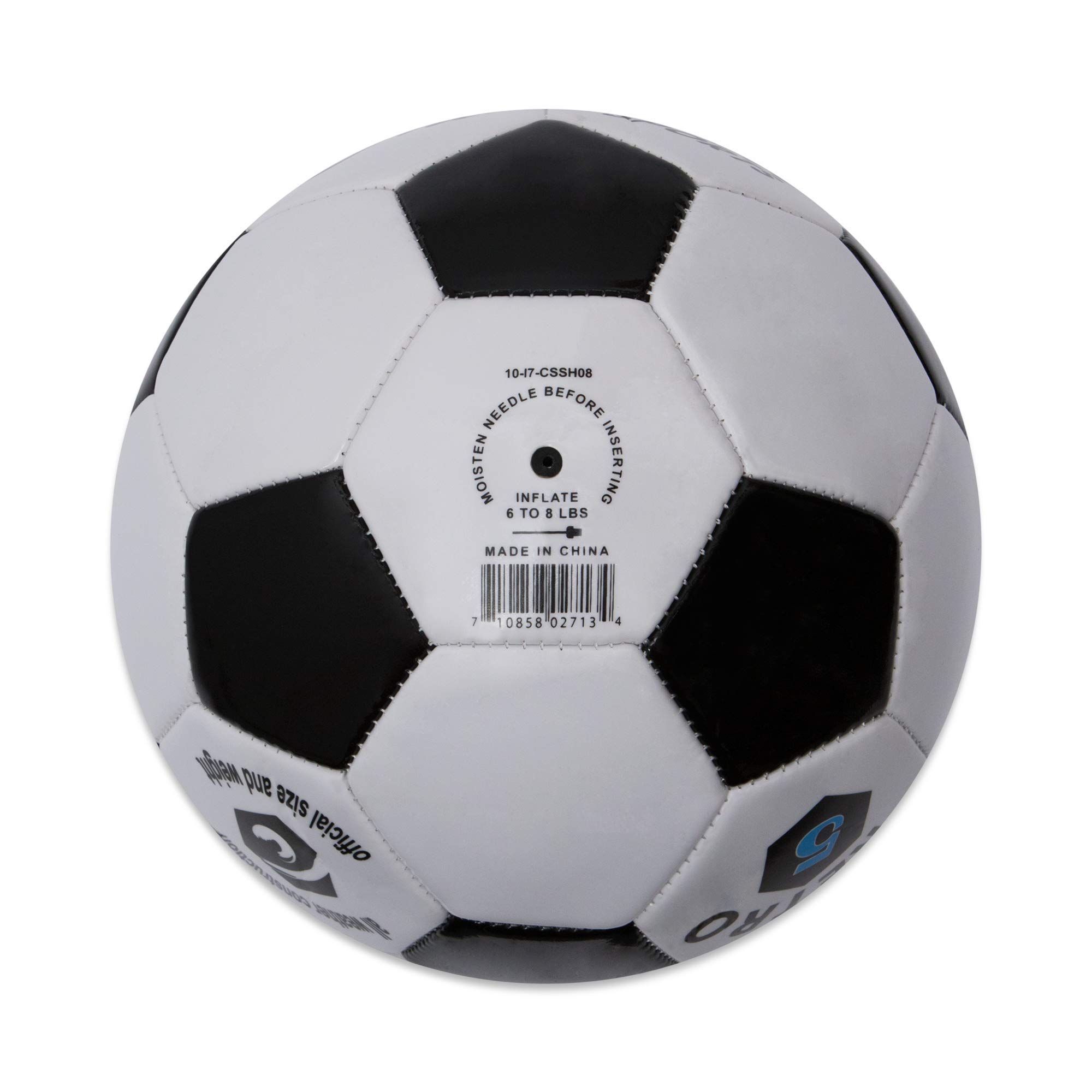 Champion Sports Retro Soccer Ball, Size 5 , Black/White