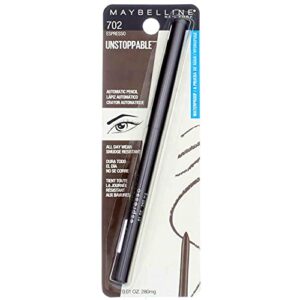 maybelline unstoppable unstoppable smudge-proof eyeliner, waterproof, espresso [702], 0.01 oz (pack of 2)