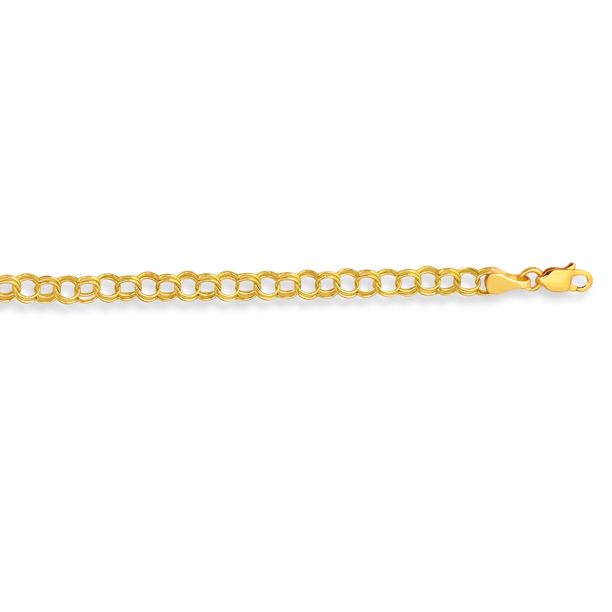 Ritastephens | 14k Solid Real Yellow Gold Link Charm Bracelet | 7 1/4"