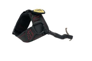 tru-fire hardcore buckle foldback adjustable archery compound bow release - black wrist strap with foldback design