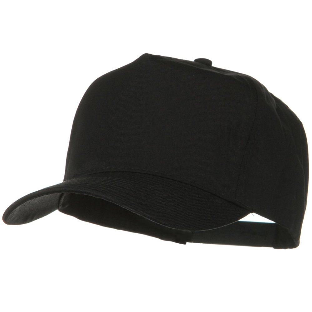 Solid Cotton Twill Pro Style Golf Cap - Black