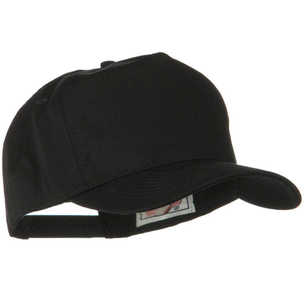 Solid Cotton Twill Pro Style Golf Cap - Black