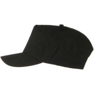 Solid Cotton Twill Pro Style Golf Cap - Black