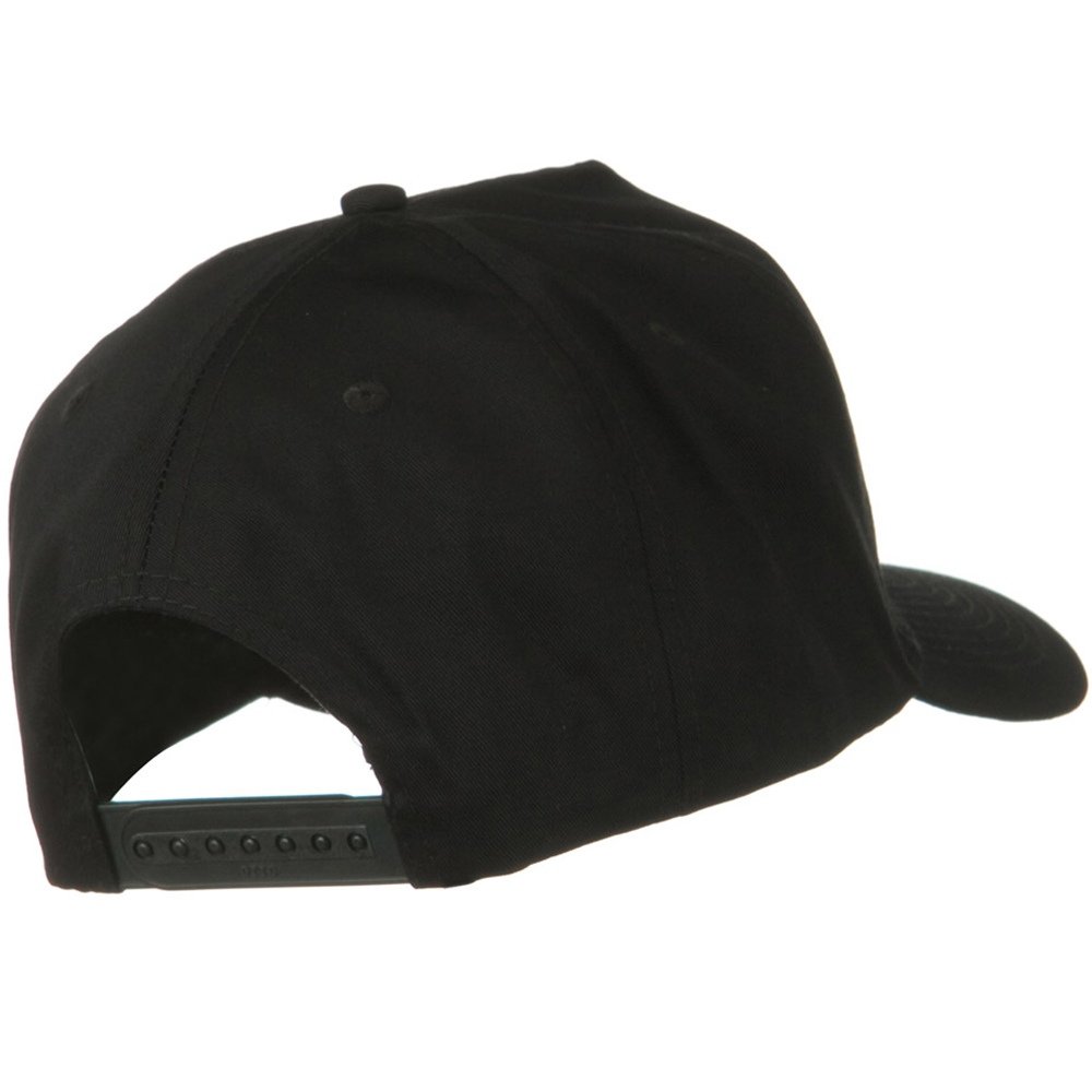 Solid Cotton Twill Pro Style Golf Cap - Black