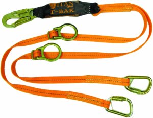 miller by honeywell t6121tb-z7/6ftaf 6-feet double-legged tie-back web lanyard with adjustable d-rings