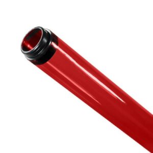 american made plastics 4 ft f32t8 red fluorescent tube guard with end caps, polycarbonate protective lamp sleeve