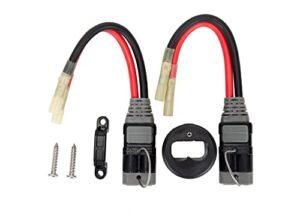 camco trac outdoors high-current connector kit, 8 gauge | upgrade your trolling motor connectors to high-current 12v or 24v power | for 60 amp 12/24/36v power (69441), black