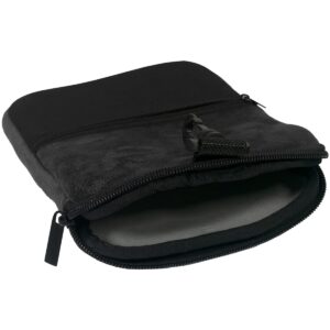 Premium Microfiber Suede Caddy Pouch for Valuables, Black