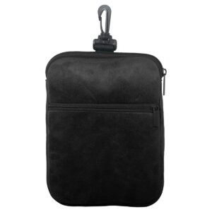 premium microfiber suede caddy pouch for valuables, black