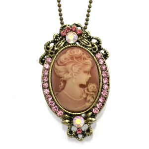 soulbreezecollection light pink cameo pendant necklace charm women fashion jewelry