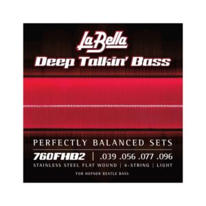 la bella 760fhb2 "beatle" bass stainless steel flat wound bass guitar string